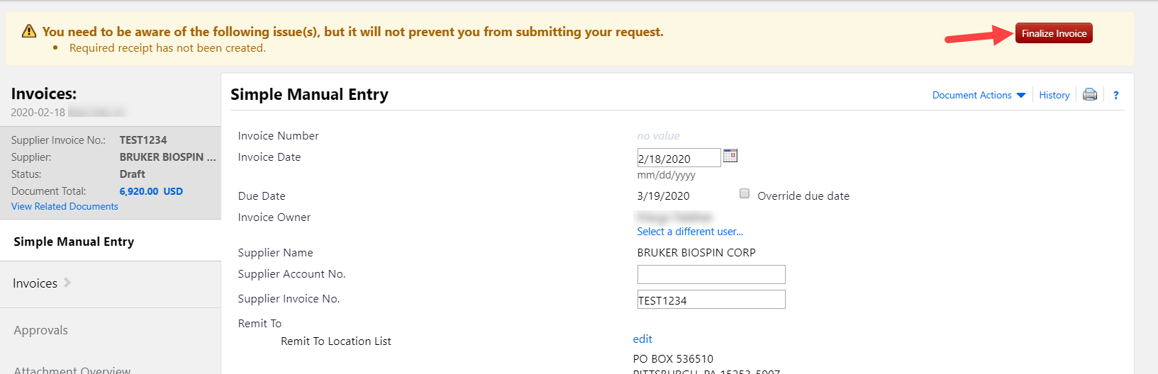 PAW PO Invoice Instructions - Business Services - UMBC